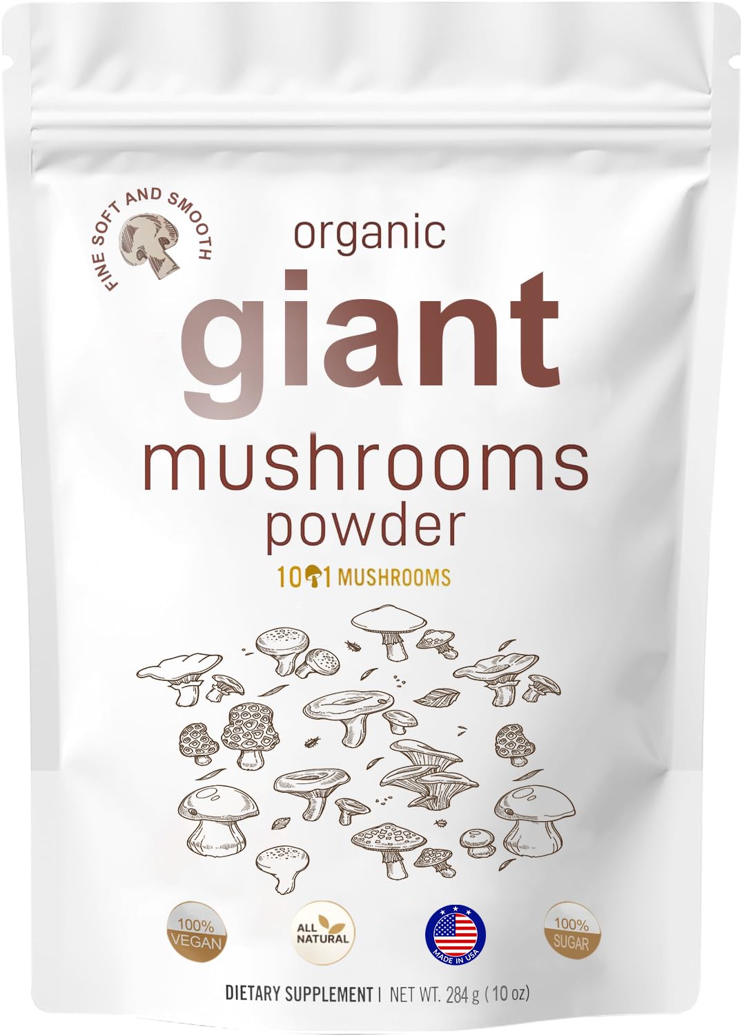 Organic Giant Mushroom ?10 in 1 Mega Mushroom-Complex Formula Powder for Immune System Booster ...