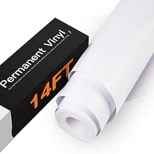 Amazon.com: HTVRONT White Permanent Vinyl, White Vinyl for Cricut - 12 ...