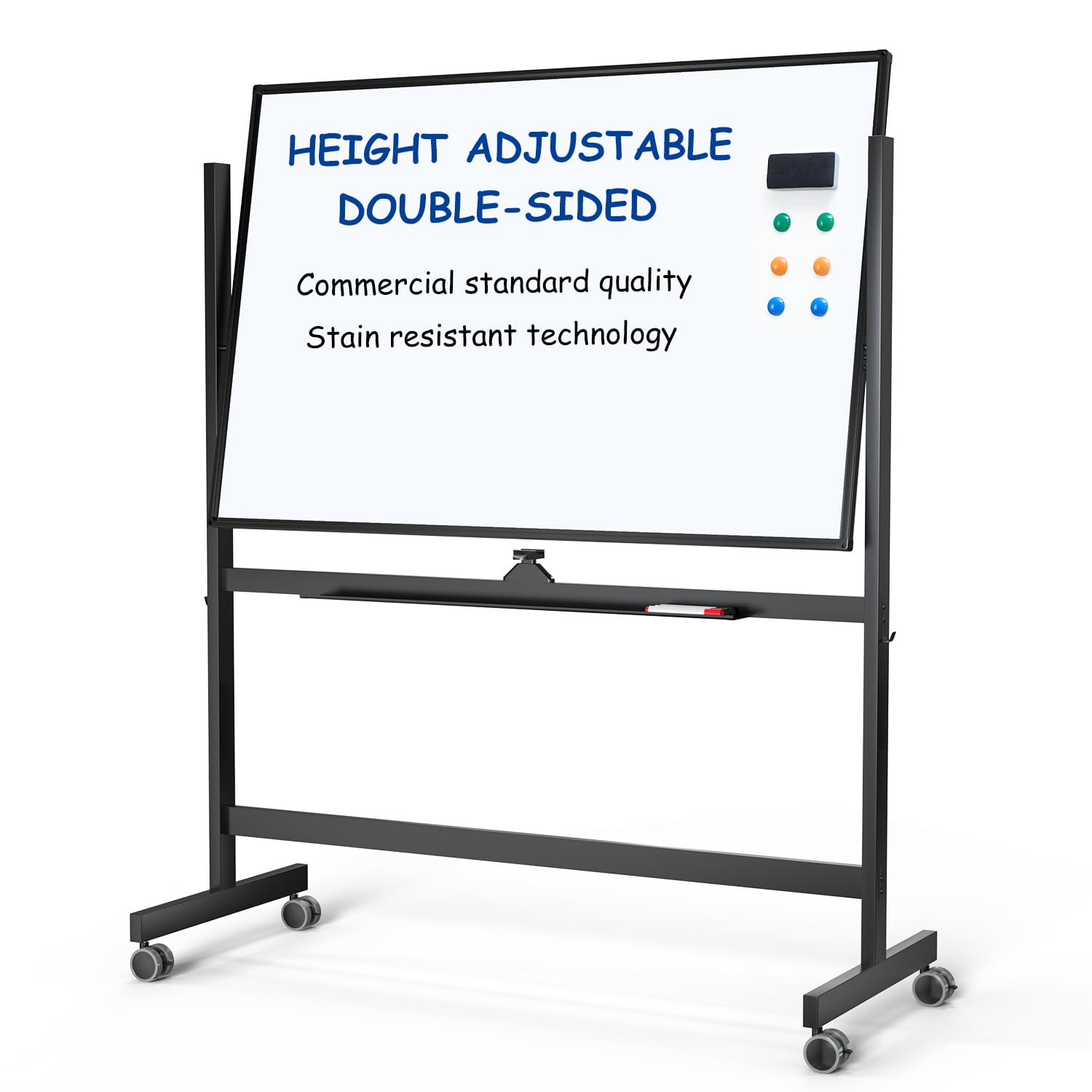 Large Dry-Erase Rolling Magnetic Whiteboard - 48 x 32 Inches White ...