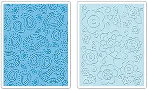 Amazon.com: Sizzix Textured Impressions Embossing Folders 2PK - Spring ...