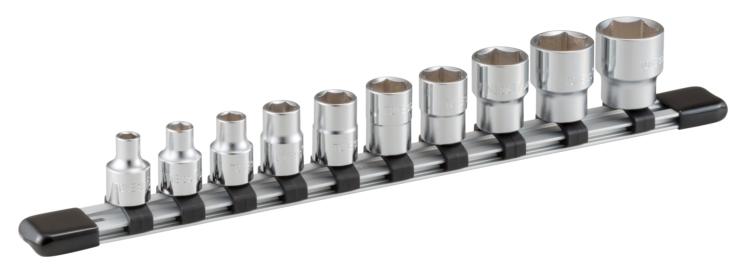 TONE Socket Set 6-Point With Socket Holder HS310 3/8" Inch Drive 10 ...