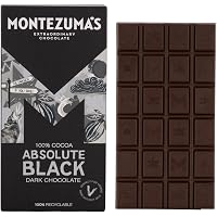 Amazon.com: Montezuma’S Dark Chocolate Absolute Black 100% Cocoa 90g ...