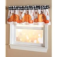 Amazon.com: Plaid Pumpkin Bathroom and Kitchen Window Valance with ...
