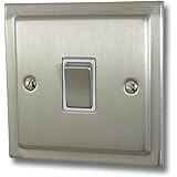 Eurolite, Screwless, Flat Plate, Satin Nickel, 1 Gang 2 Way, Single ...