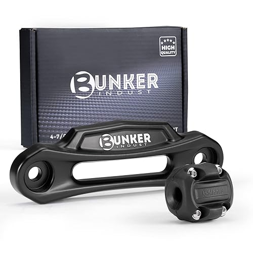 BUNKER INDUST Winch Hawse Fairlead with Winch Cable Hook Stopper, 4-7/8 ...