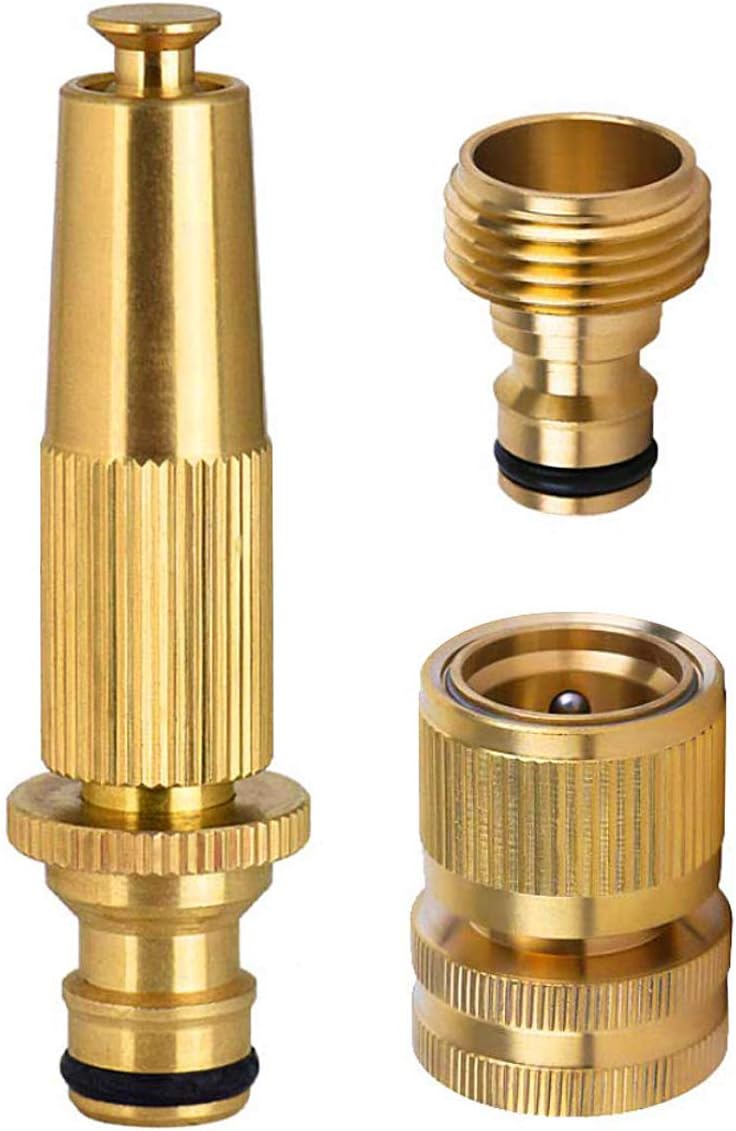 Hydrogarden Brass Hosepipe Spray Nozzle Jet Gun Connector 1/2″ Garden ...