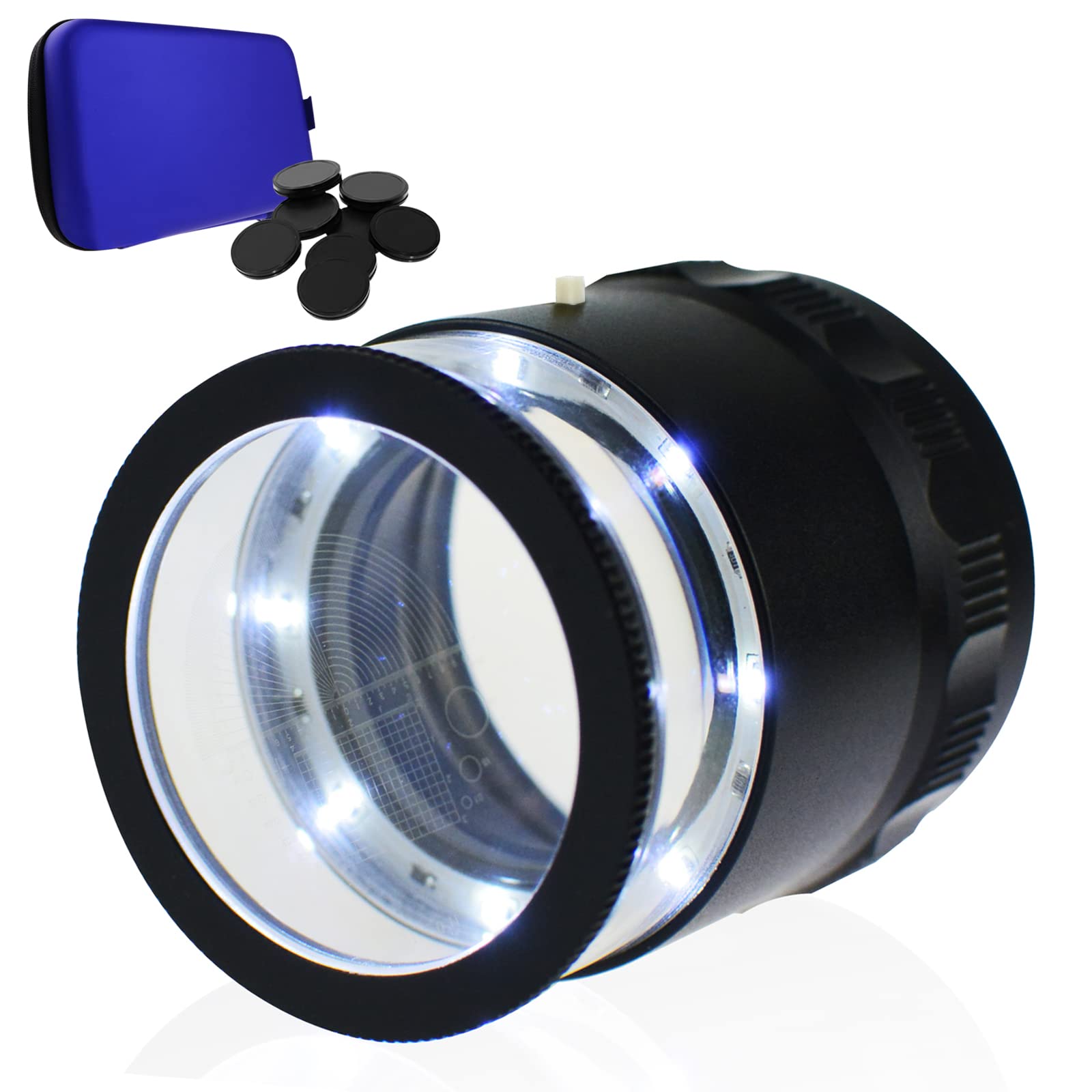 Scale Loupe 10x Magnification 8 LED Light 9 Glass Scale Chart Jewelers ...