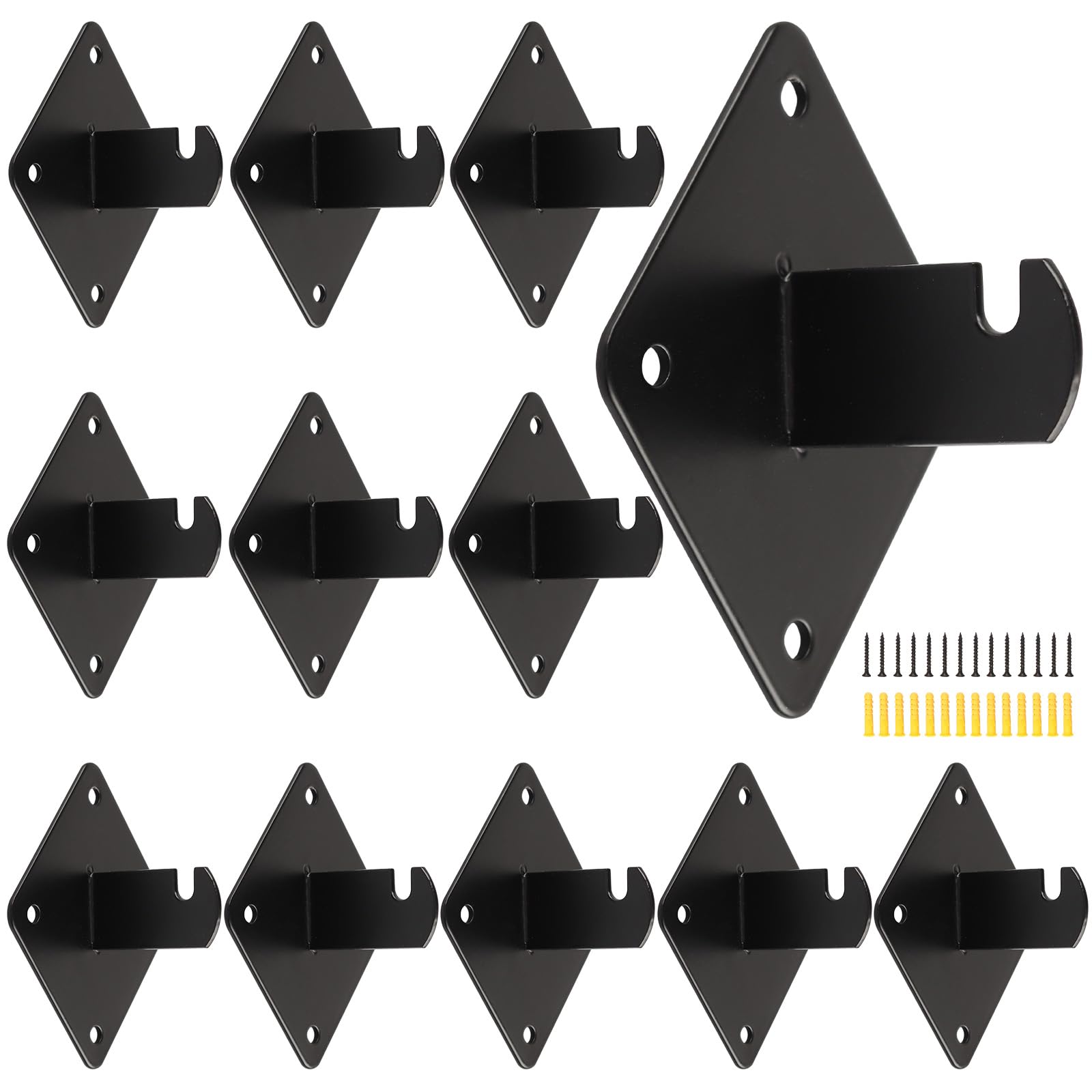 Grid Wall Panels Gridwall Wall Mount Brackets, 12 Black Pieces For ...
