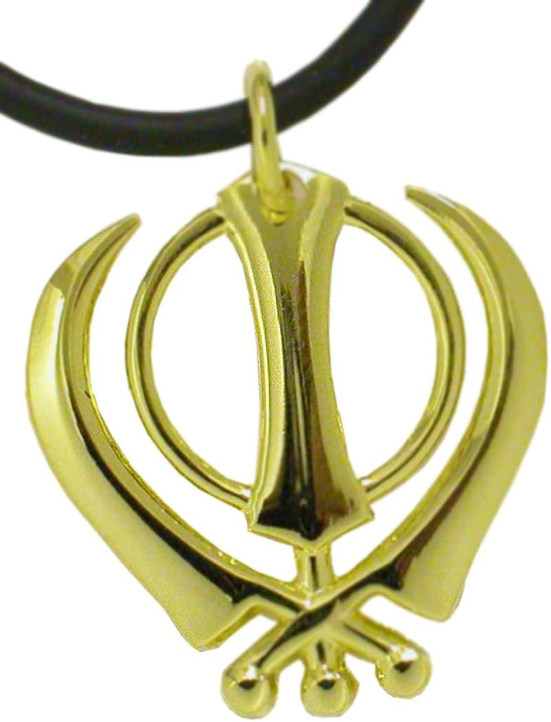 Amazon.com: DTF Sikh Khanda Pendant 3D Gold (Mini): Jewelry