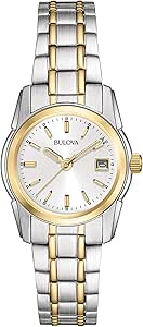 Amazon.com: Bulova Classic Quartz Ladies Watch, Stainless Steel , Two ...