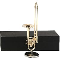 Amazon.com - Dselvgvu Copper Miniature Trombone with Stand and Case Mini Musical Instrument ...