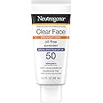 Amazon.com: Neutrogena Clear Face Sunscreen Lotion for Acne-Prone Skin, Broad Spectrum SPF 50 ...