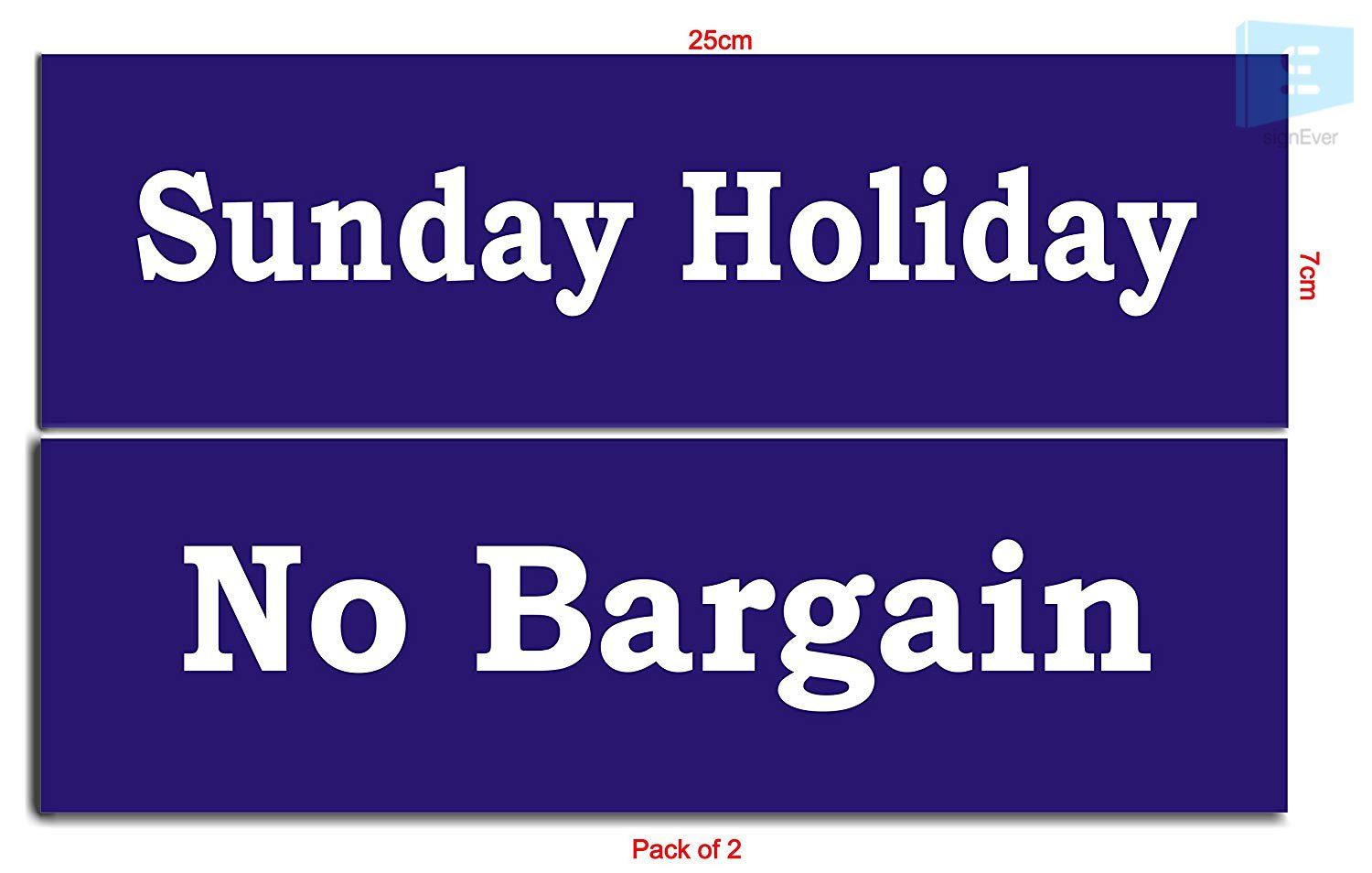 Signever Sunday Holiday-No Bargain (Pack of 2) Sign Boards- with Double ...