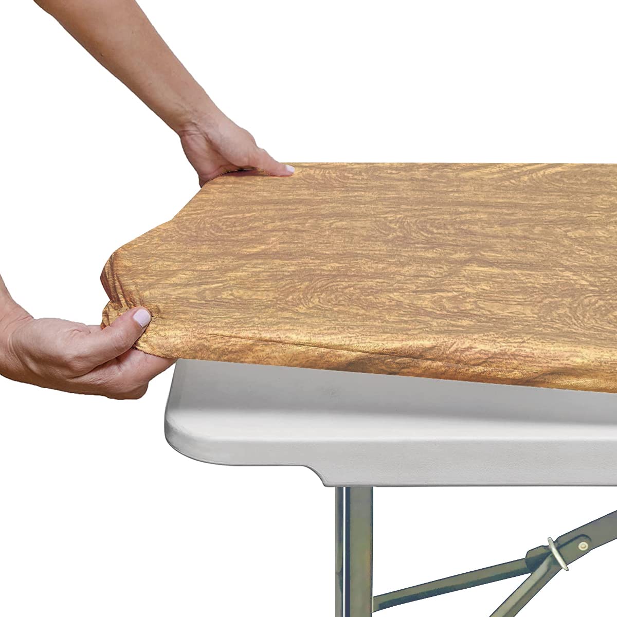 Xikaywnt Fitted Vinyl Tablecloth 100% Waterproof PVC Table Cover with ...