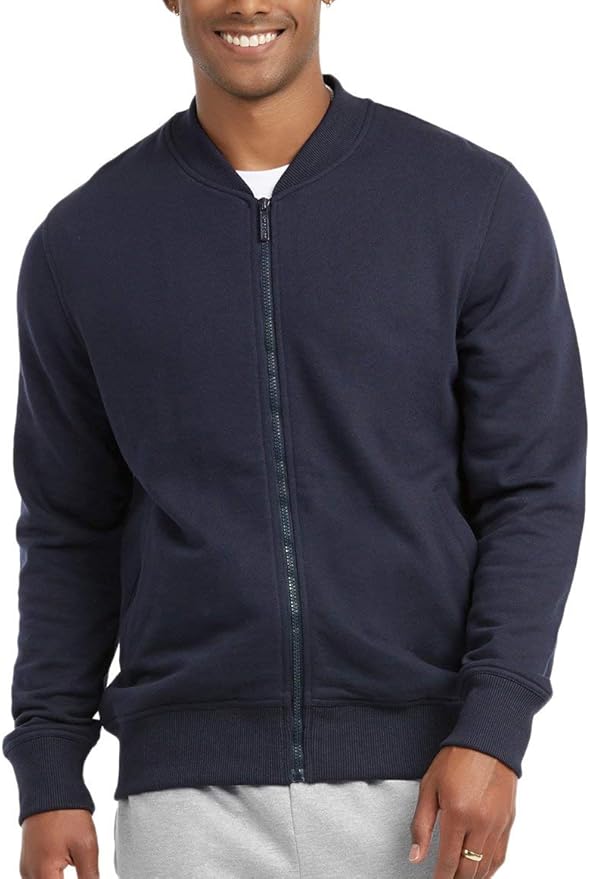 ToBeInStyle Men's Year Round Timelessly Classic Terry Bomber Jacket at ...