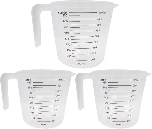 3pk 1Litre Measuring Jug | High Quality Plastic Measuring Jugs for ...