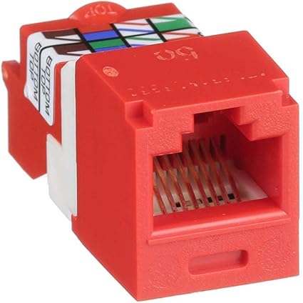 Panduit mini-com CAT5e tx-5e Modular Jack, rojo, caja de 50 cj5e88trd ...