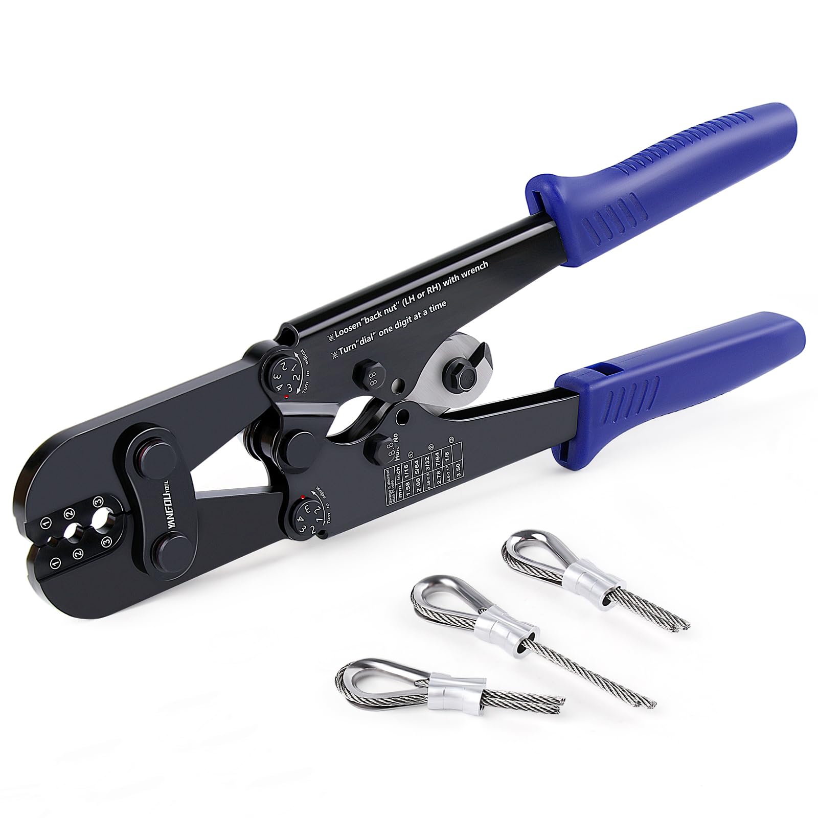Yangoutool Wire Rope Cutting and Crimping Tool Sheet Metal Crimper ...