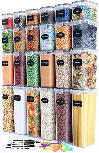 Airtight Food Storage Containers Set with Lids (24 Pack) for Kitchen ...