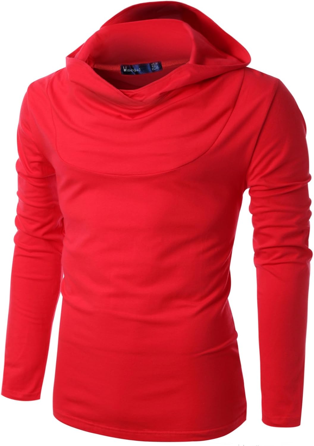 Doublju Mens Shirring Turtle neck Hoodies RED S (STN): Amazon.co.uk ...