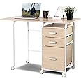 Amazon.com: Tangkula Folding Computer Desk Wheeled Home Office ...