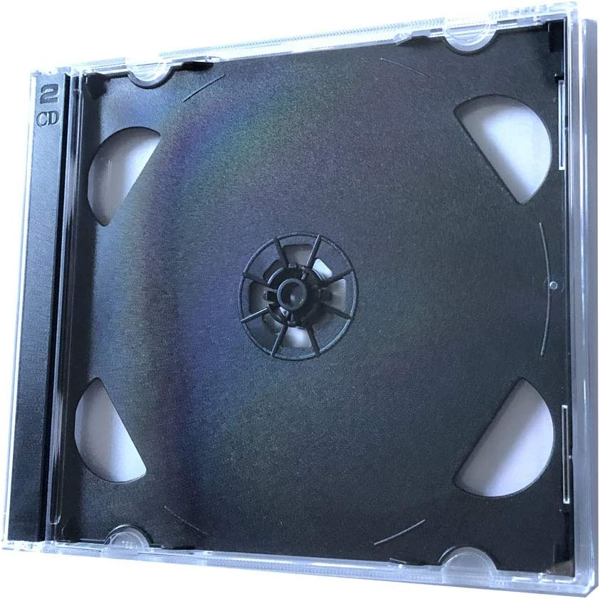 Amazon.com: New MegaDisc 10.4 mm Standard CD Jewel Case Double Black 2 Discs Holder Tray 5 Pcs ...