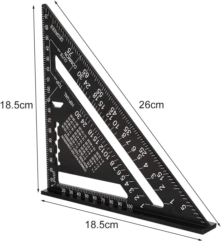 iufvbgxdh 7 Inch Triangle Ruler, 7 Inch Square Protractor, Black ...