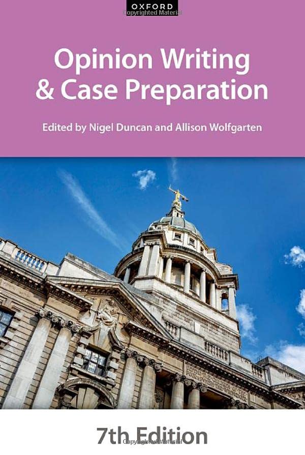 Opinion Writing and Case Preparation (Bar Manuals): The City Law School ...