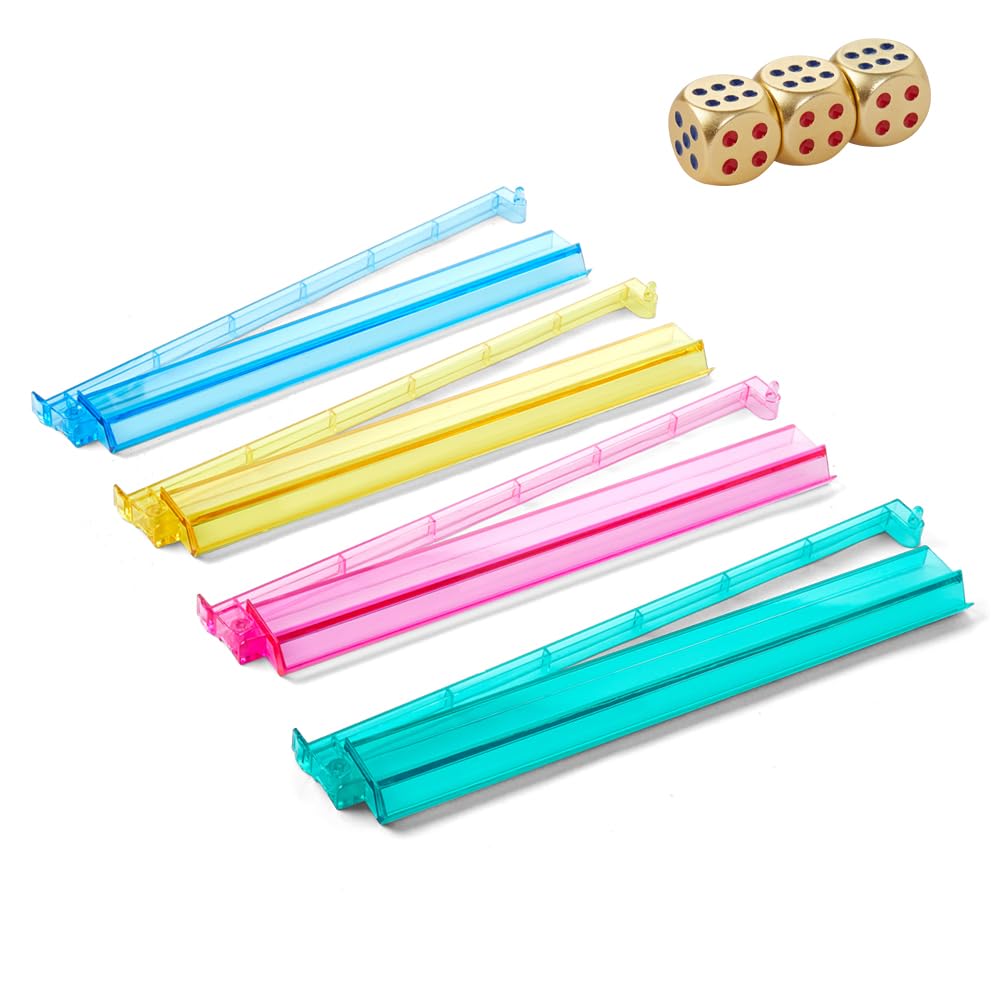 TAIKULA Mahjong Racks with Pushers, Enhanced Mah Jongg Tile Holders ...