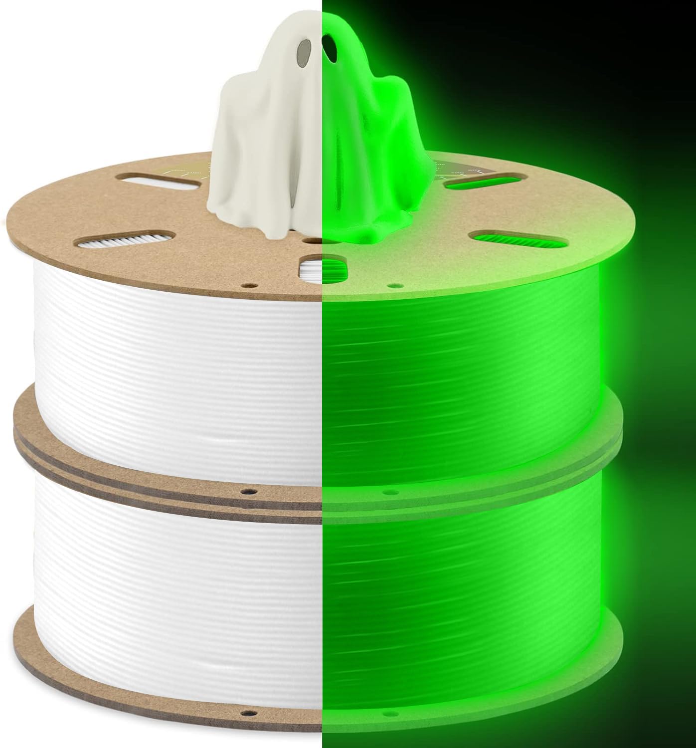 DURAMIC 3D PLA Glow in The Dark Filament 1.75mm Glow Green 2 Pack, 3D ...