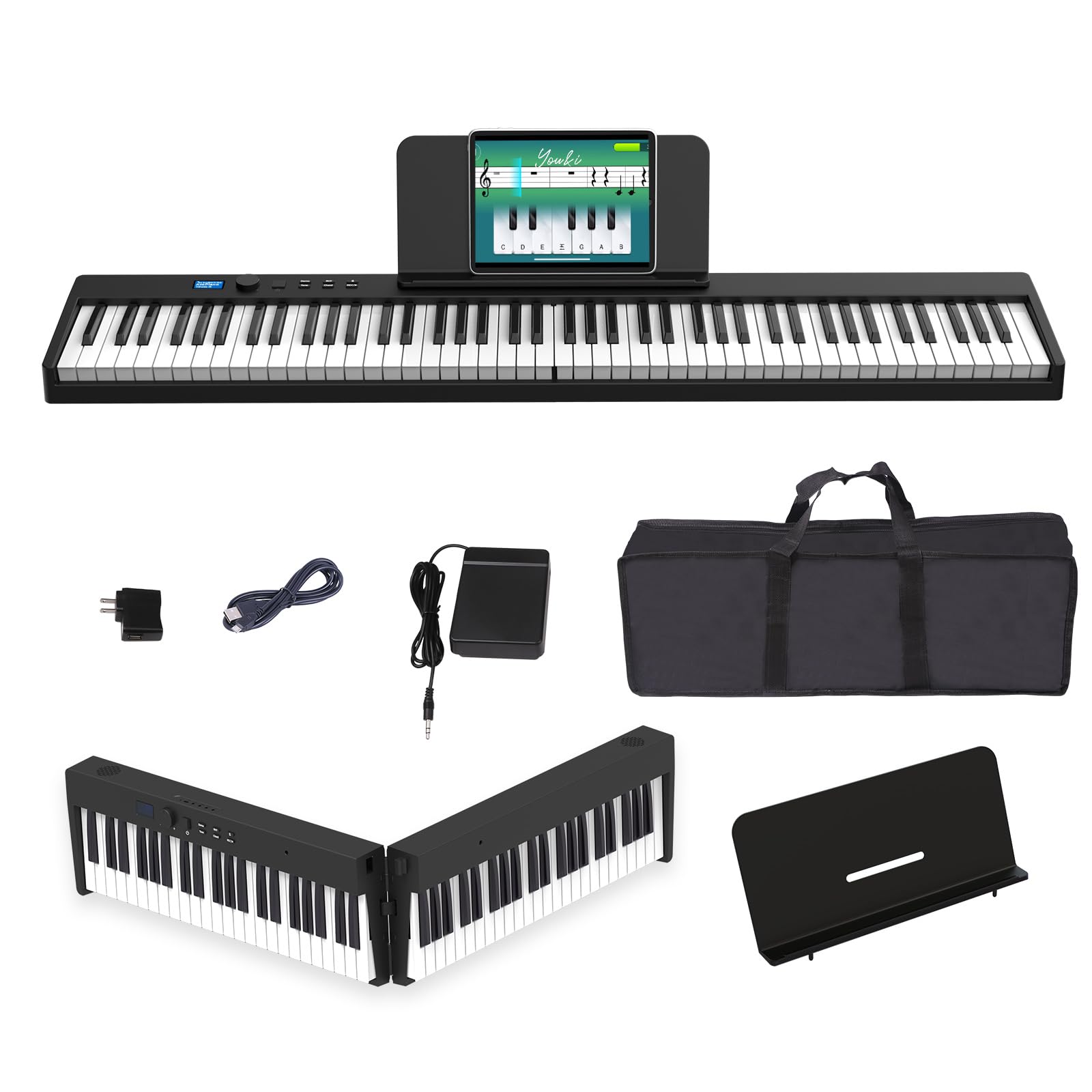 Mua OYAYO Folding Piano Keyboard 88 Key, Portable Piano Keyboard with Standard Semi Weighted Key ...