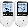 2 Pack Upgraded Watt Meter, Power Meter Plug Electricity Usage Monitor ...