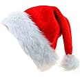 Amazon.com: Zclro Santa Hat,Christmas Hat Holiday for Adults,Comfort Velvet Extra Thicken Fur ...