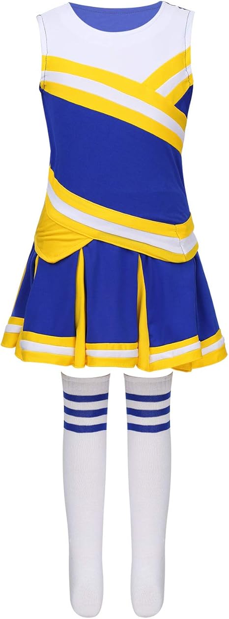 MSemis Disfraz Animadora para Niñas Uniforme Porrista 3Pcs Top Danza ...