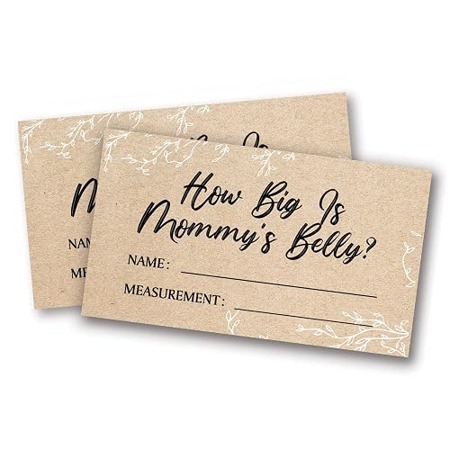 Kraft Paper How Big is Mommy's Belly Cards (Set of 50), Guess Mommy's ...