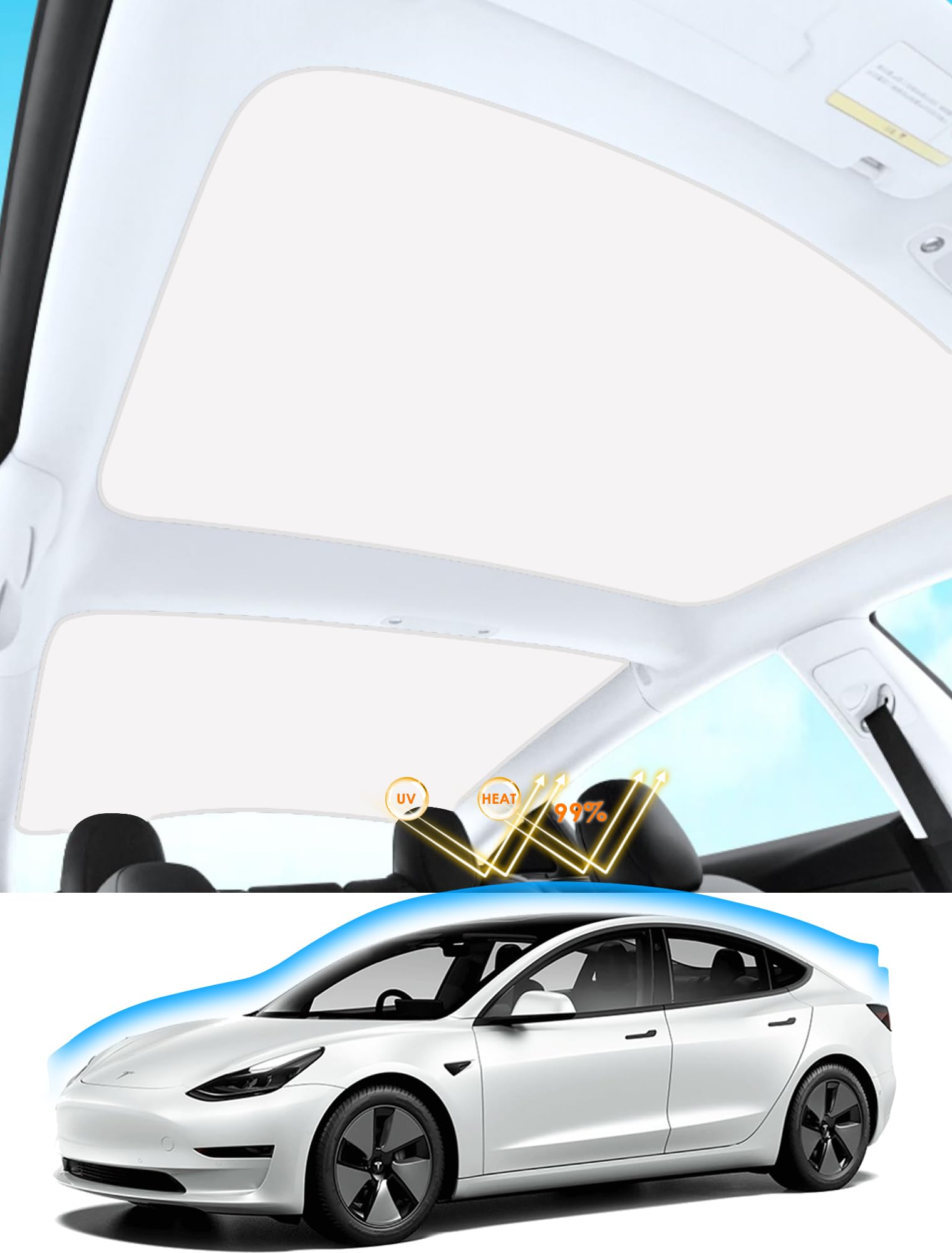 Tesla Model 3 Model Y Roof Sunshade for Tesla Model 3 Model Y ...