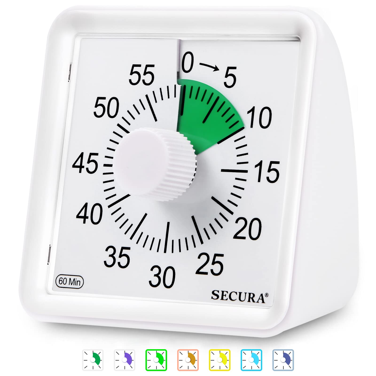 Secura 60-Minute Visual Timer, Classroom Timer, Countdown Timer for ...