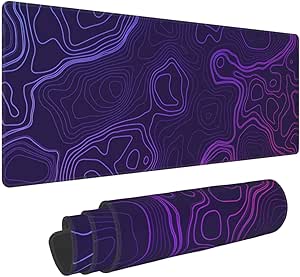 Amazon.com: Flinbooke Topographic Mouse Pad Large XL Gaming Purple Desk ...