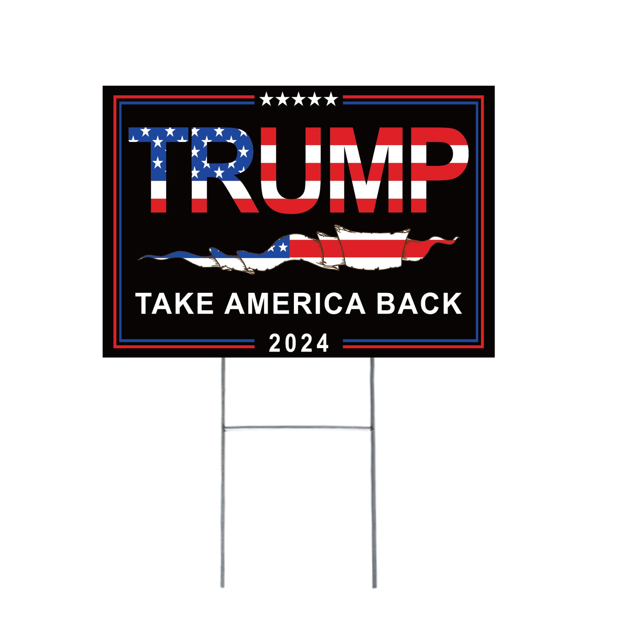 Trump Yard Signs 2024 - Double Sided Trump 2024 Yard Sign with Metal H ...
