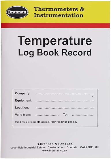 Fridge Temperature Log Book 6 Months Record - Monitor Fridge Freezer ...
