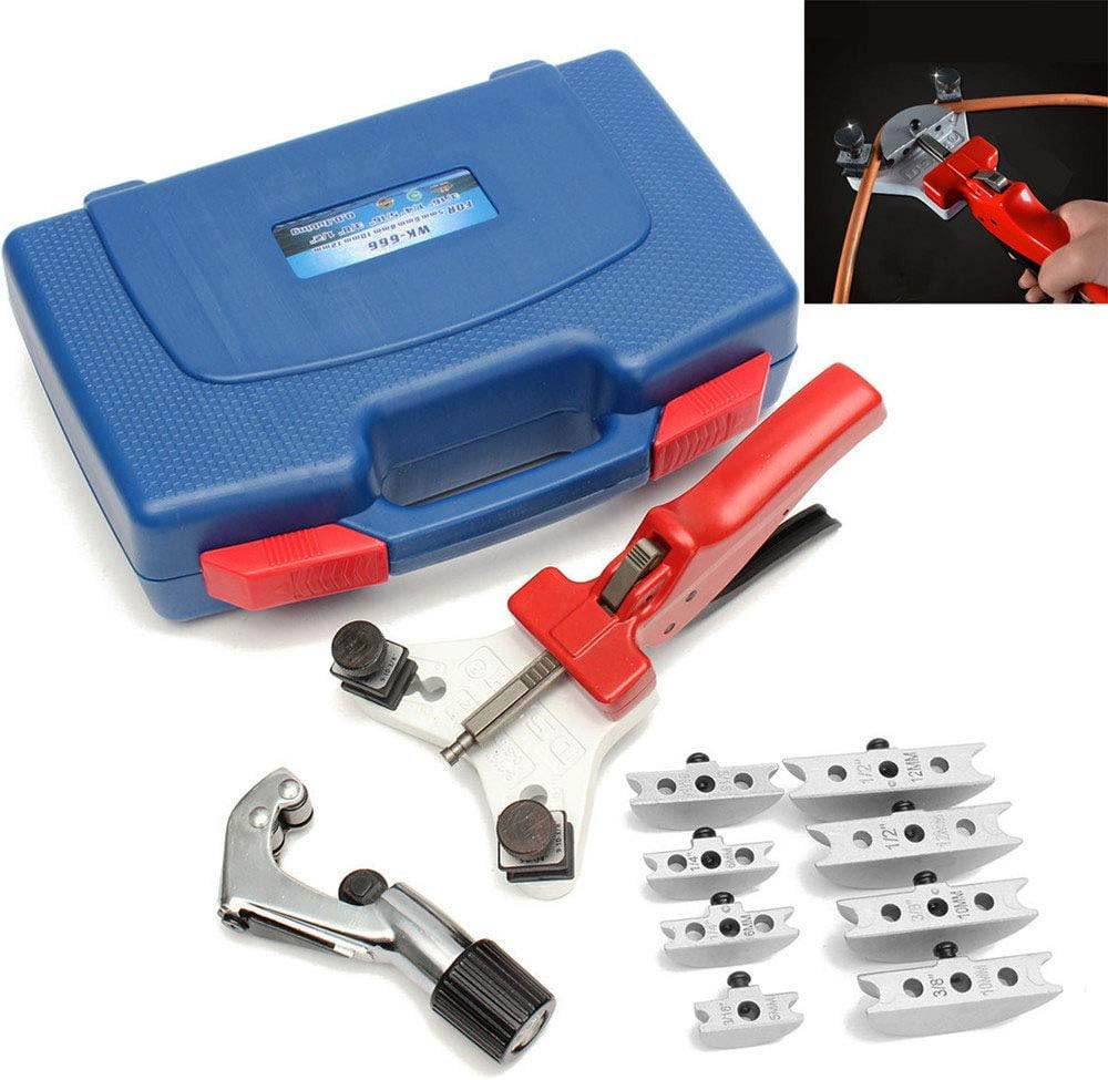 NEWTRY 90 Degree Manual Copper Pipe Bender Kit 3/16 to 1/2 inch Tube ...