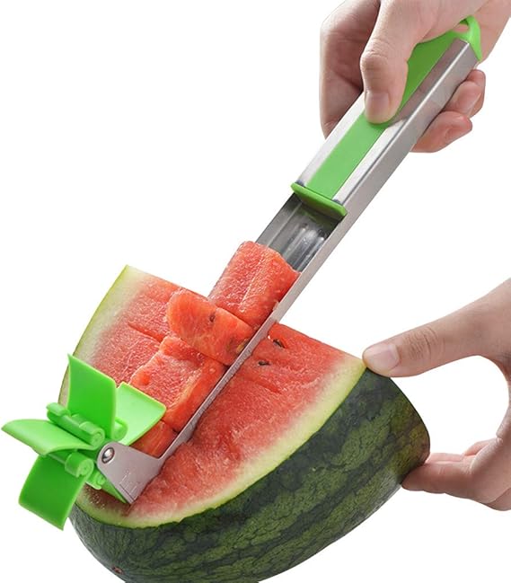 Watermelon Windmill Cutter Slicer- Stainless Steel Melon Cuber Cutting ...