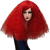 Amazon.com: eNilecor Short Fluffy Bob Kinky Straight Hair Wigs with ...