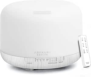 Amazon.com: ASAKUKI 500ml Premium, Essential Oil Diffuser with Remote ...