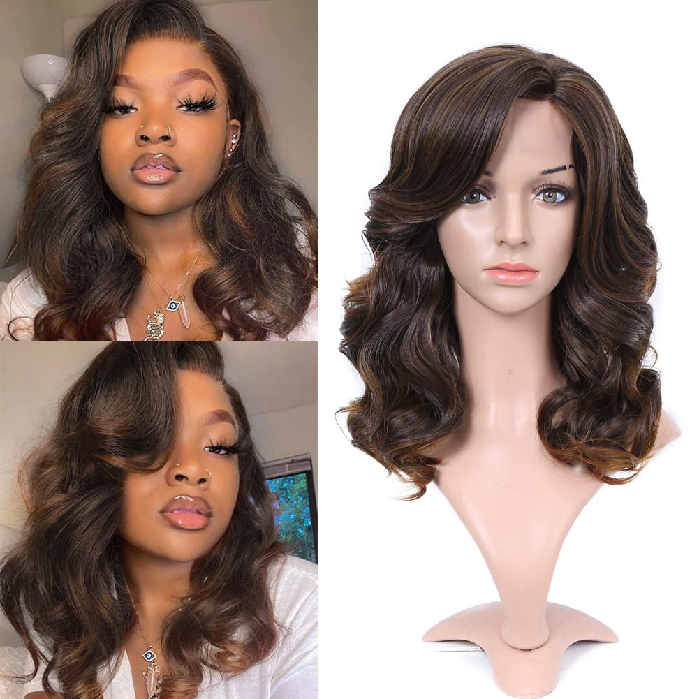 Lady Miranda Loose Wave Lace Part Wig Mixed Brown Nature Curly ...