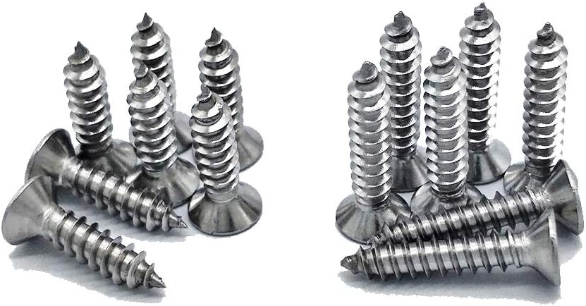 200pcs Qrity M4 Stainless Steel Self Tapping Screws Phillips Flat Head ...