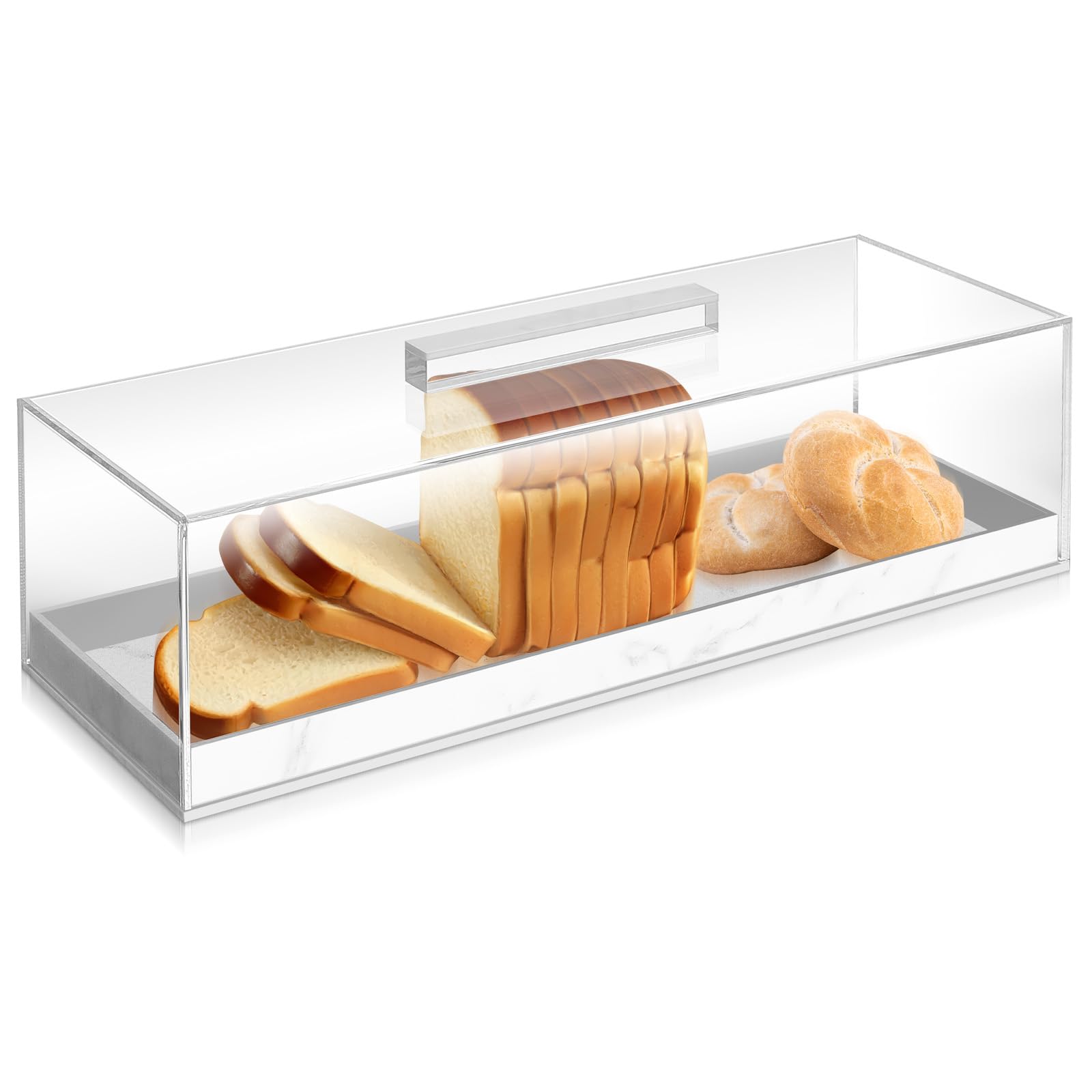 Ziliny Acrylic Rectangular Cake Tray with Clear Display Cover ...