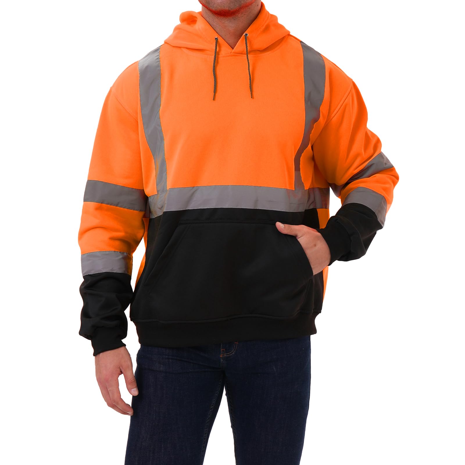 SRsafety High Visibility Safety Hoodie for men,Reflective Jacket Safety ...