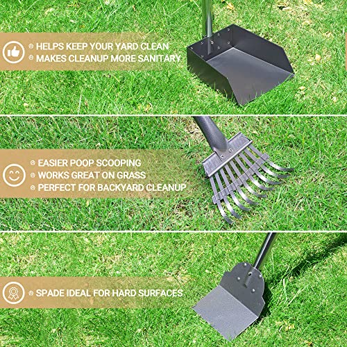 Heeyoo Dog Pooper Scooper, Dog Poop Tray and Rake Set, Pet Waste ...