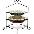 Amazon.com - 3 Tier Pie Plate Stand - Solid Satin Black Wrought Iron ...